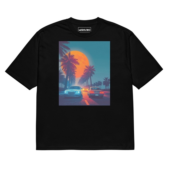 Shirts | Cars Racing Palm Trees Black Graphic Tshirt | Poshmark